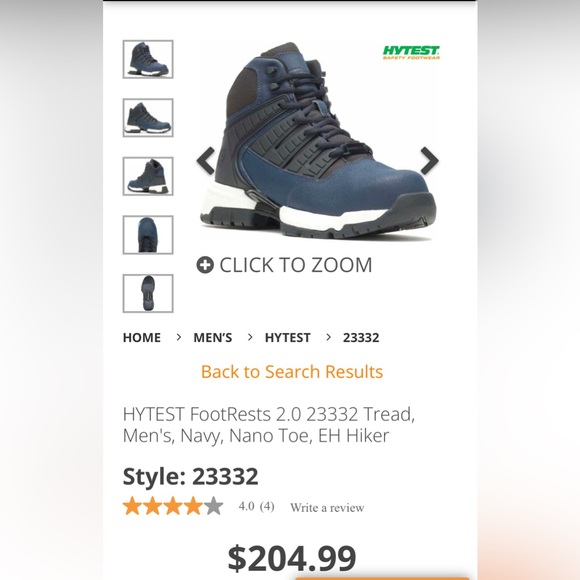 Hytest | Shoes | Safety Hiking Boots Hytest Footrests 2 Tread Mens Navy ...